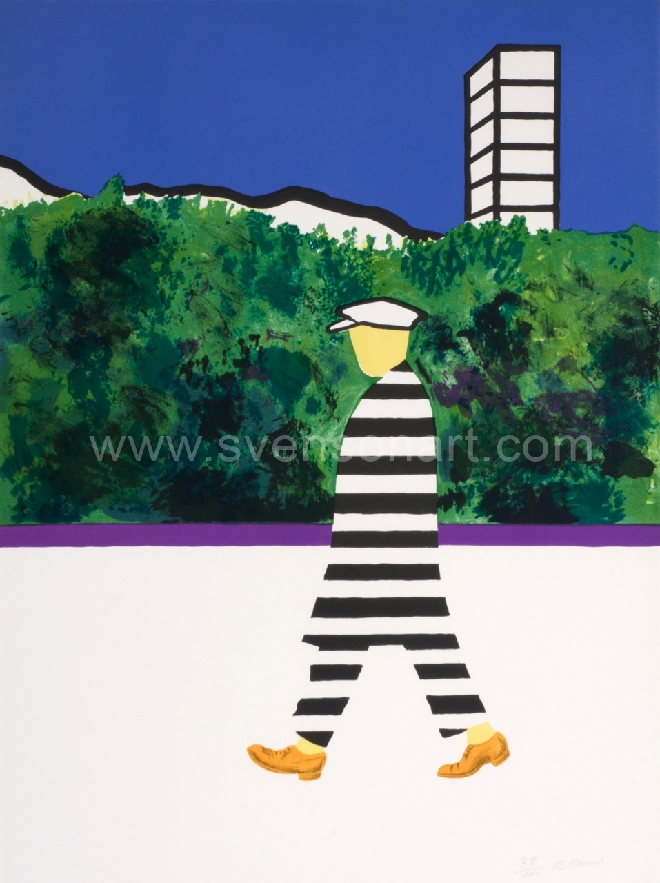 Raveel Roger - Man in stadspark - Svensonart