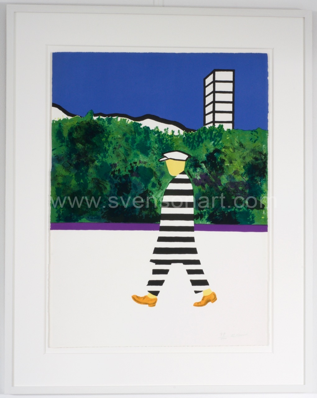 Raveel Roger - Man in stadspark - Svensonart